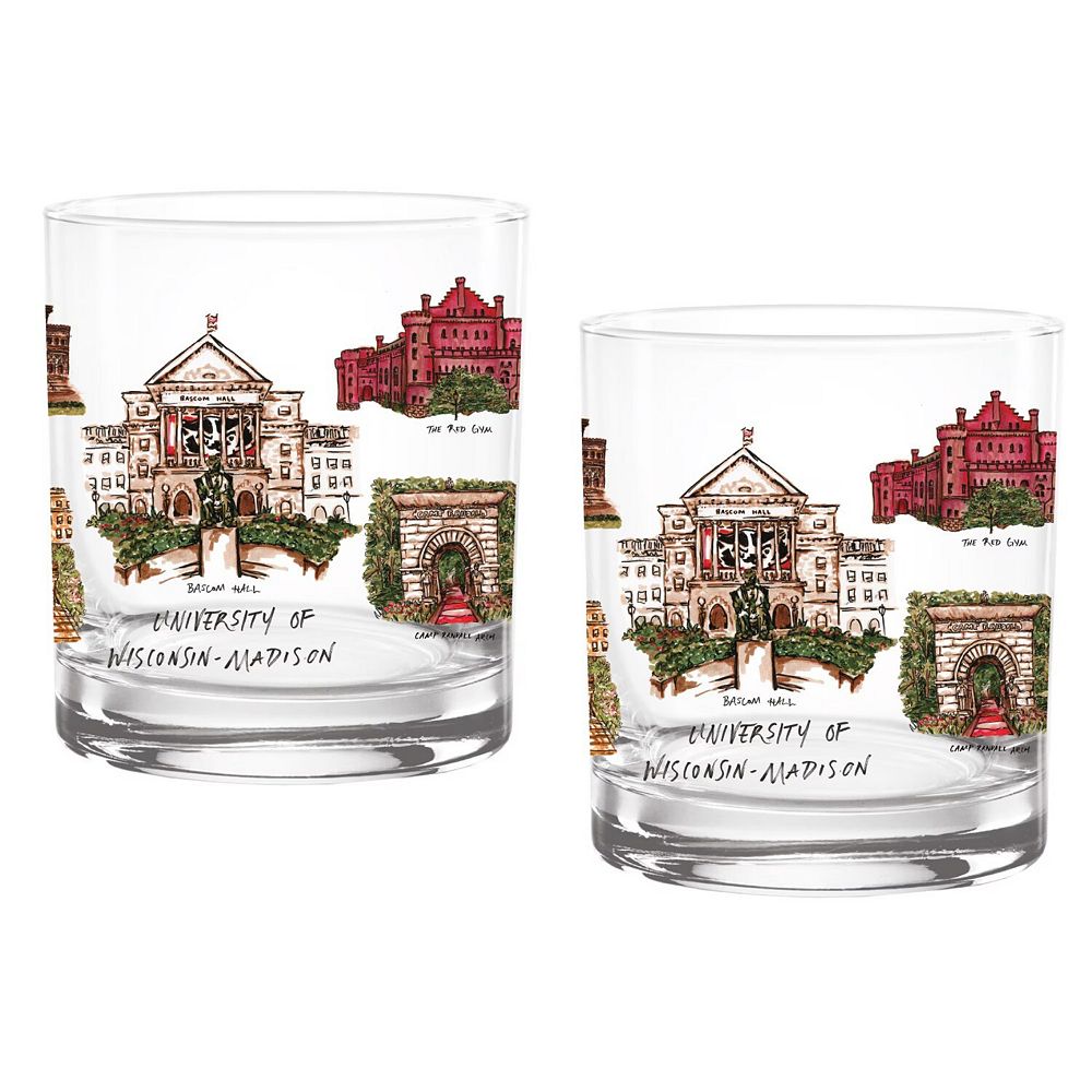 Wisconsin Badgers 2-Pack 14oz. Laura Wilcox University Rocks Set