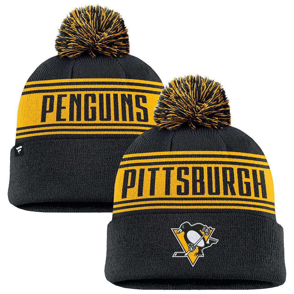 Men's Fanatics Black Pittsburgh Penguins Fundamental Cuffed Knit Hat ...