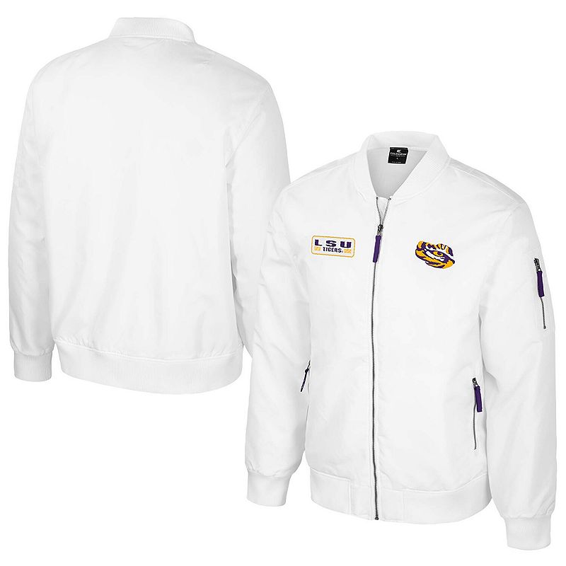 UPC 198343768470 - Men's Colosseum LSU Tigers White Rabbit Full-Zip ...
