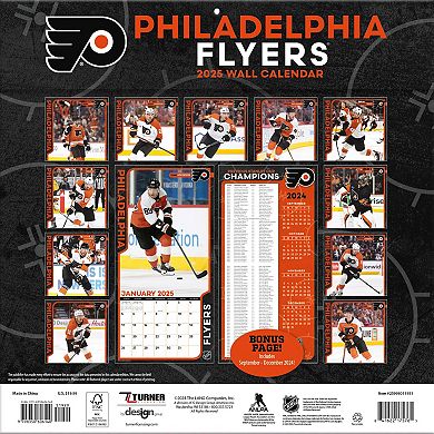 Philadelphia Flyers 2024-2025 12” x 12” Team Wall Calendar