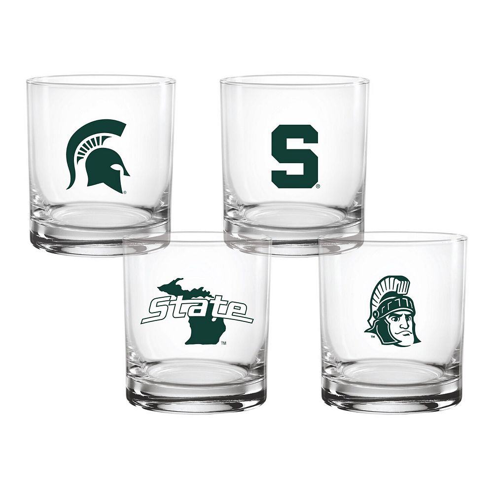 Michigan State Spartans 4-Pack Collector's 14oz. Rocks Glass Set