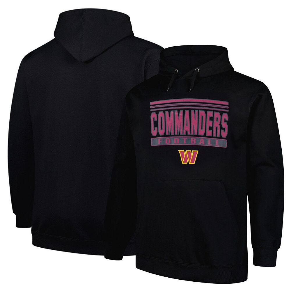 Men's Fanatics Black Washington Commanders Big & Tall Fleece Pullover ...