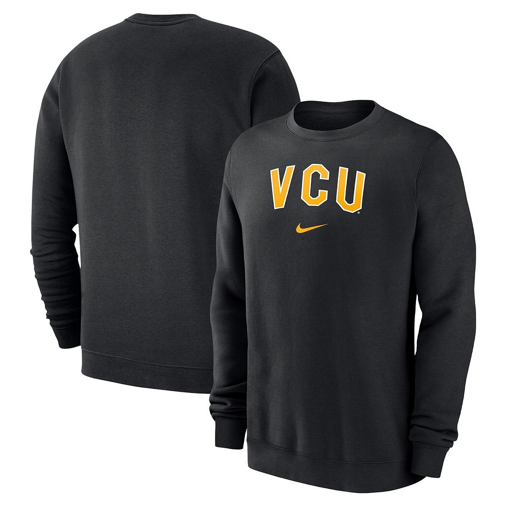 Men's Nike Black VCU Rams Arch Club Fleece Pullover Sweatshirt