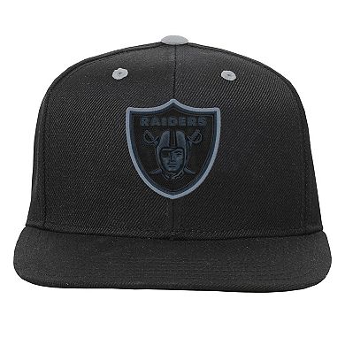 Youth Black Las Vegas Raiders Team Color Pop Flatbrim Snapback Hat