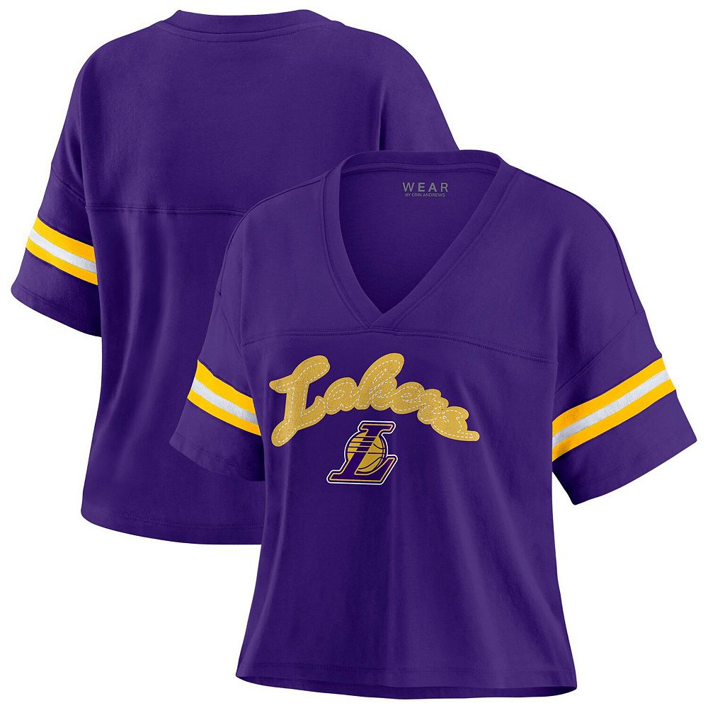 Women's WEAR by Erin Andrews Purple Los Angeles Lakers Color Block Boxy ...