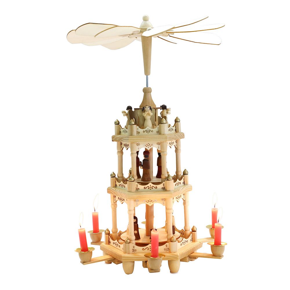 Polar Elegance 18 Inch Christmas Wooden Windmill Pyramid - 3 Tier ...