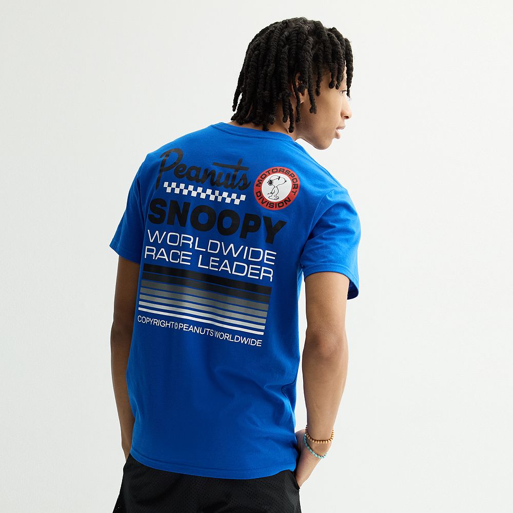 Men's Peanuts Motorsport Snoopy "Worldwide Race Leader" Pocket Graphic Tee