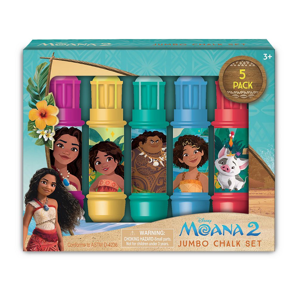 Disney's Moana 2 5-Pack Jumbo Chalk Set with Holders