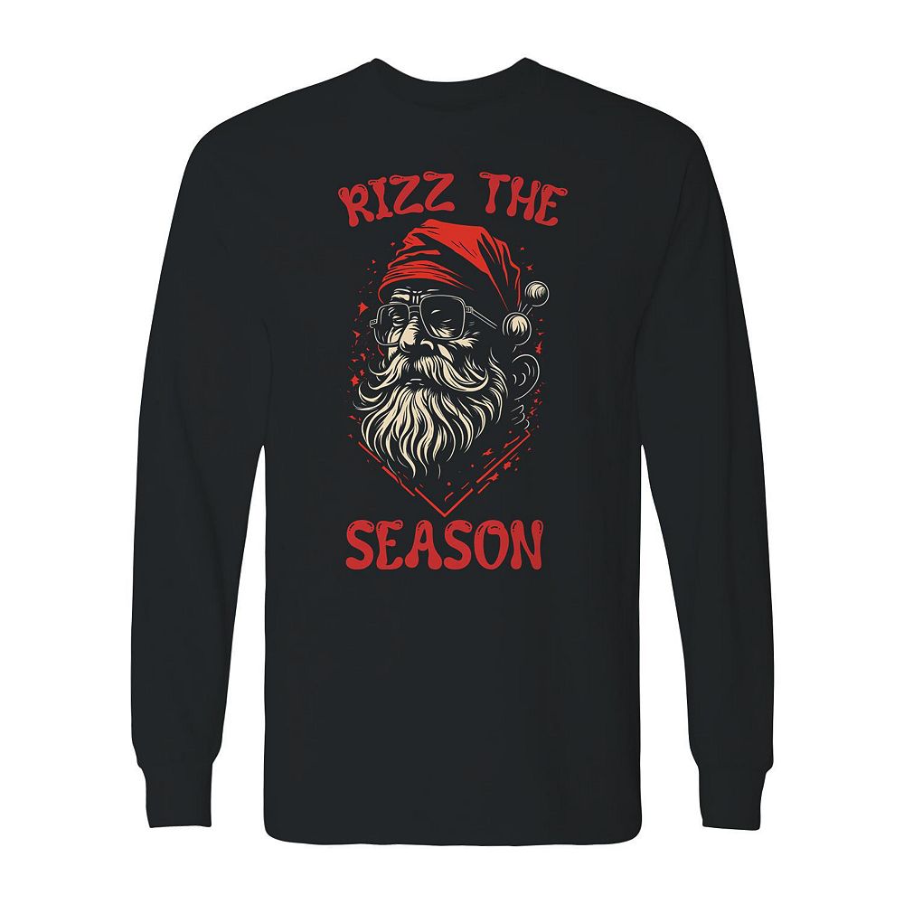 Men's Christmas Rizz Season Long Sleeve Graphic Tee