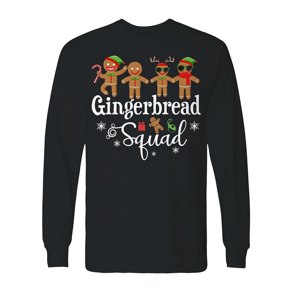 Men's Christmas Gingerbread Squad Long Sleeve Graphic Tee