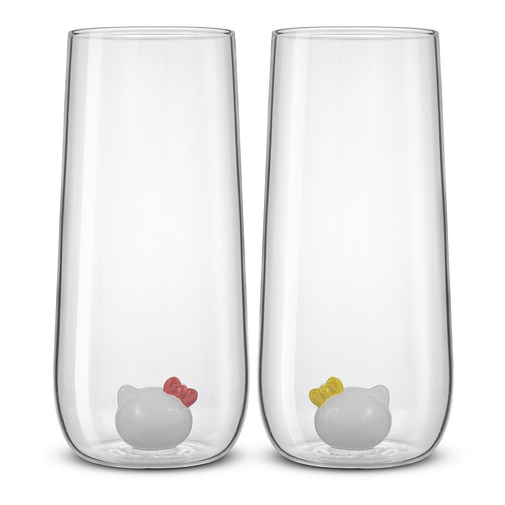 JoyJolt Hello Kitty® and Mimmy 3D Icon Tall Drinking Glasses