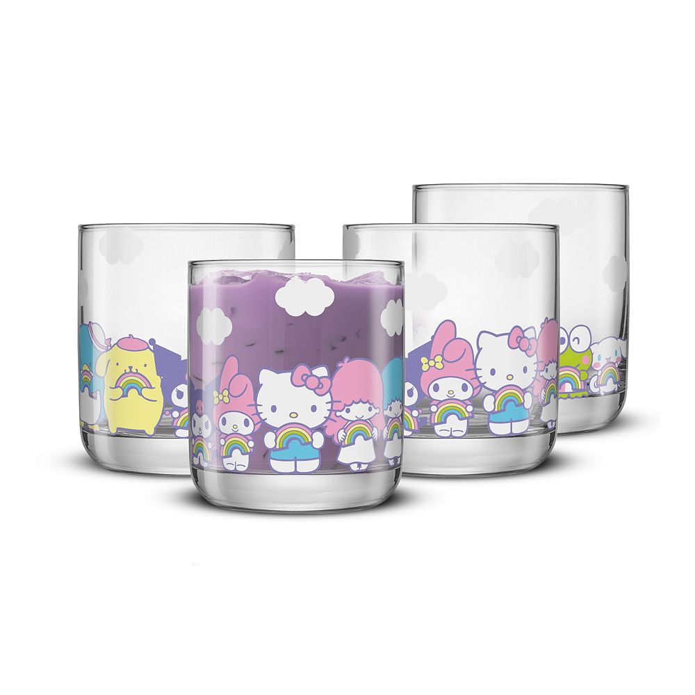 JoyJolt Hello Kitty® and Friends Rainbow Short Drinking Glasses