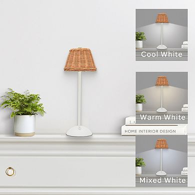 Draper James Natural Rattan Cordless Touch Table Lamp