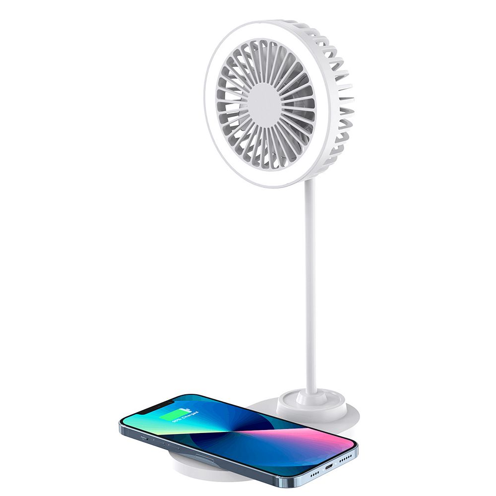ZTECH IllumiBreeze - LED Desk Fan with Wireless Charging Base