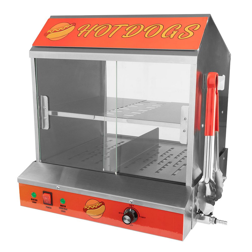 Adjustable 1200W Hot Dog Machine with Bun Warmer by Great Northern Popcorn