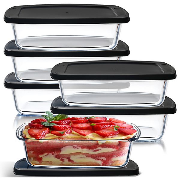 Eatex 6 PC Glass Bread Pans For Baking