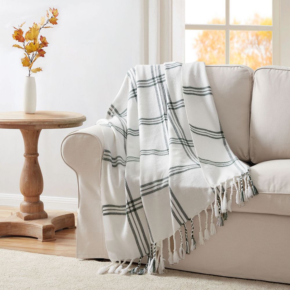Kate Aurora Woodland Plaid Fringed Accent Throw Blanket - 50 In. X 60 In.