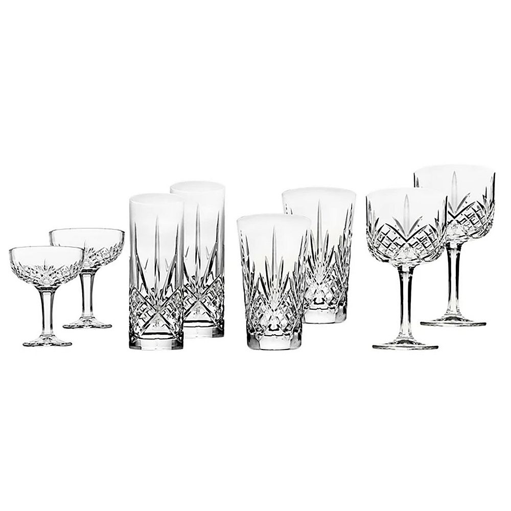 Godinger Silver Dublin Crystal Mixology 8-Piece Glassware Set