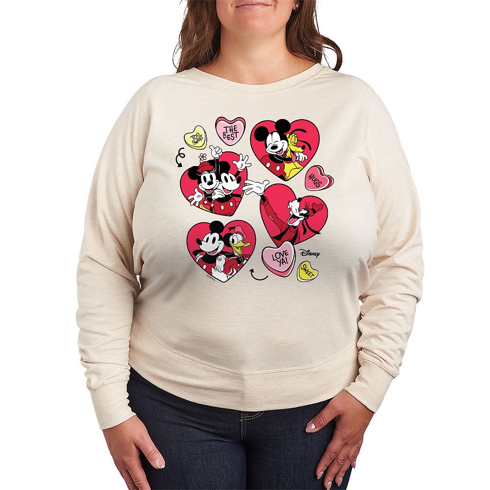 Disney's Mickey Mouse & Friends Plus Size Candy Hearts French Terry ...