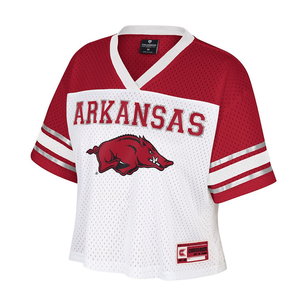 Women's Arkansas Razorbacks Treasure Cropped Football Jersey