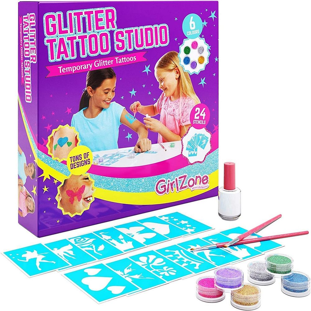 Girlzone 33 Fun Pieces Glitter Tattoo For Kids, For Ages 3+
