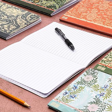 William Morris Soft Cover Travel Journal Notebooks (a5 Size, 6 Pack)