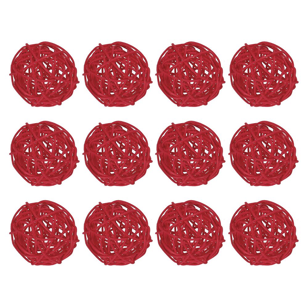 12 Pcs Wicker Rattan Balls 2In for Vase Fillers Party Decorative