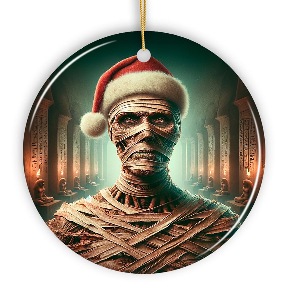 Ancient Mummy with Santa Hat Ornament, Enigmatic Holiday Gift for ...