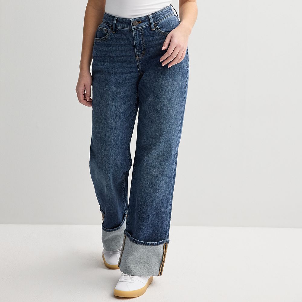 Juniors' SO® Mid Rise Curvy Baggy Carpenter Pants