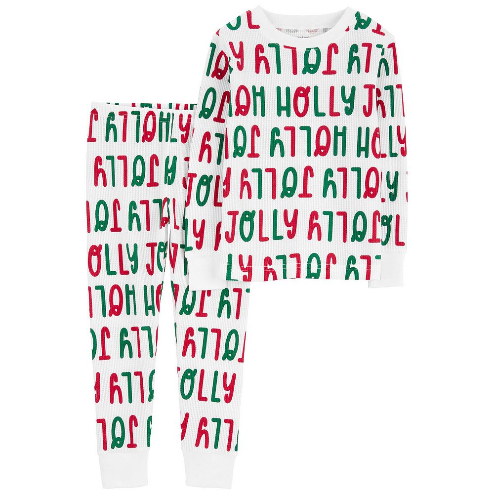 Toddler Carter's 2-Piece Holiday Holly Jolly Thermal Pajama Top ...