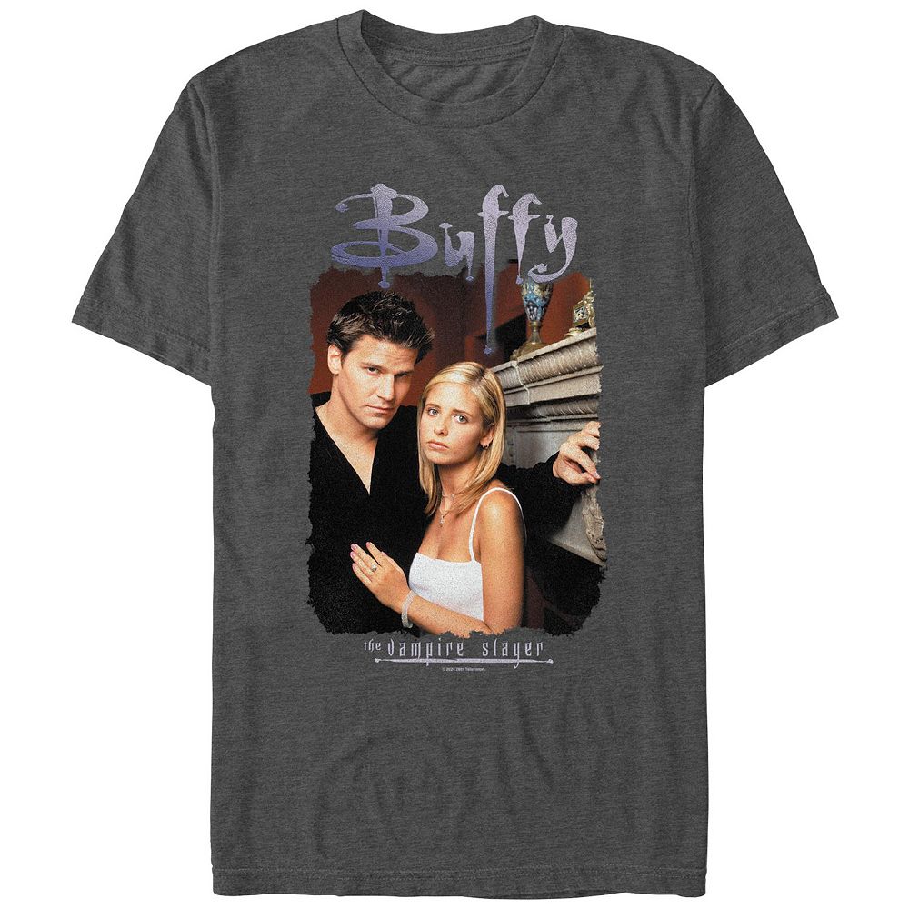 Men's Buffy The Vampire Slayer Angel And Buffy Portrait Graphic Tee