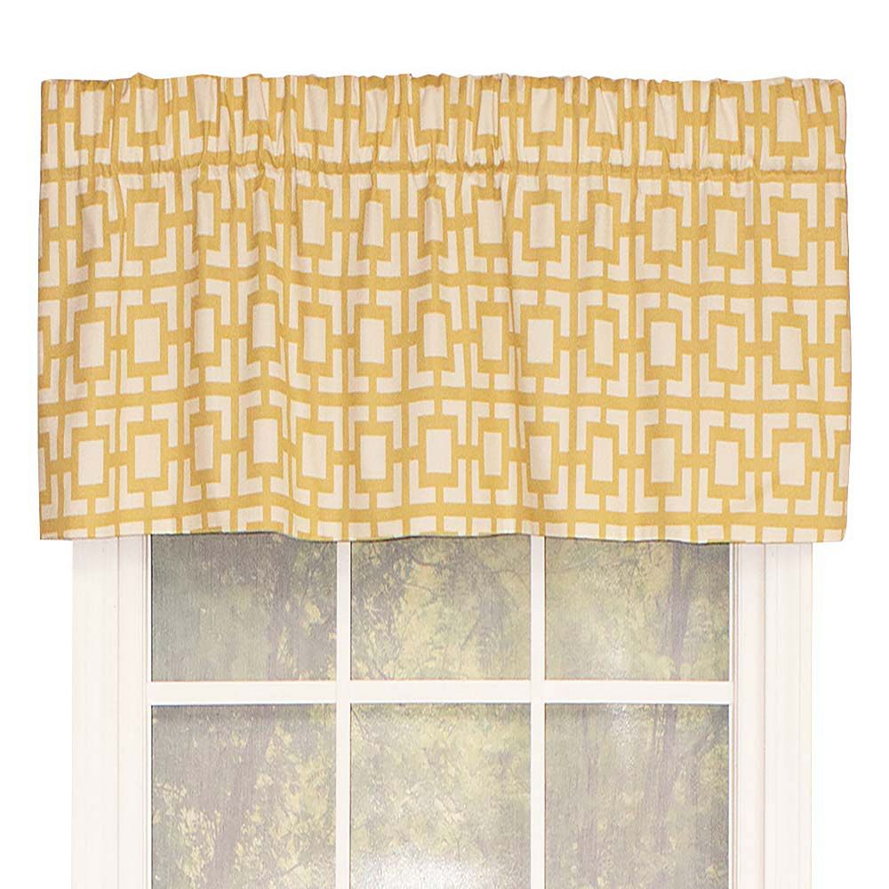 Gigi Tailored Window Treatment Valance Saffron 3" Rod Pocket 50" x 14 ...