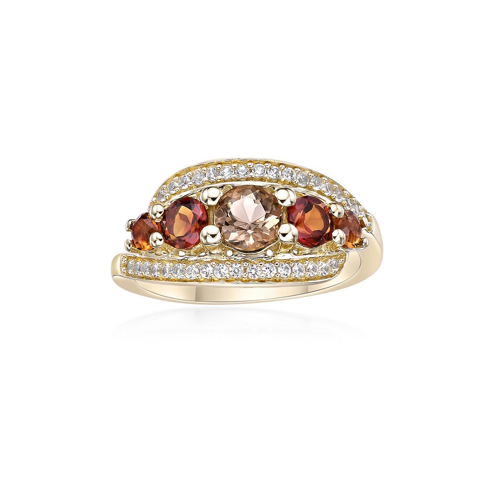 Gemminded 2 Micron Gold Over Silver Citrine Smokey Quartz & Lab-Created ...