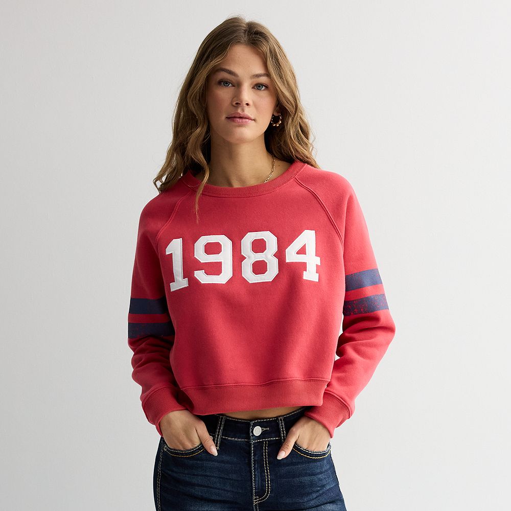 Juniors' Pink Republic Raglan Pullover Sweatshirt