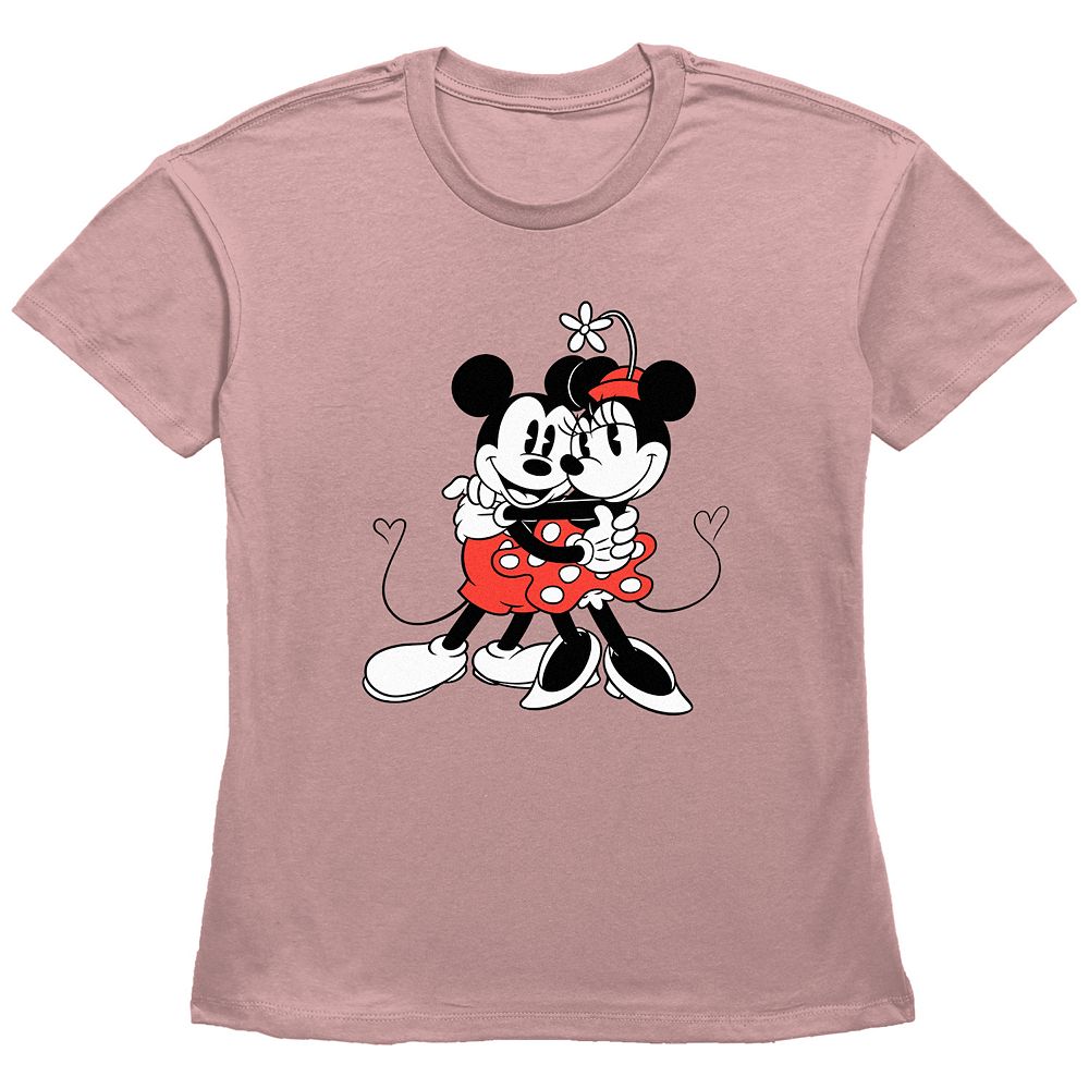 Disney's Mickey Mouse And Minnie Mouse Sweet Hug Women's Graphic Tee
