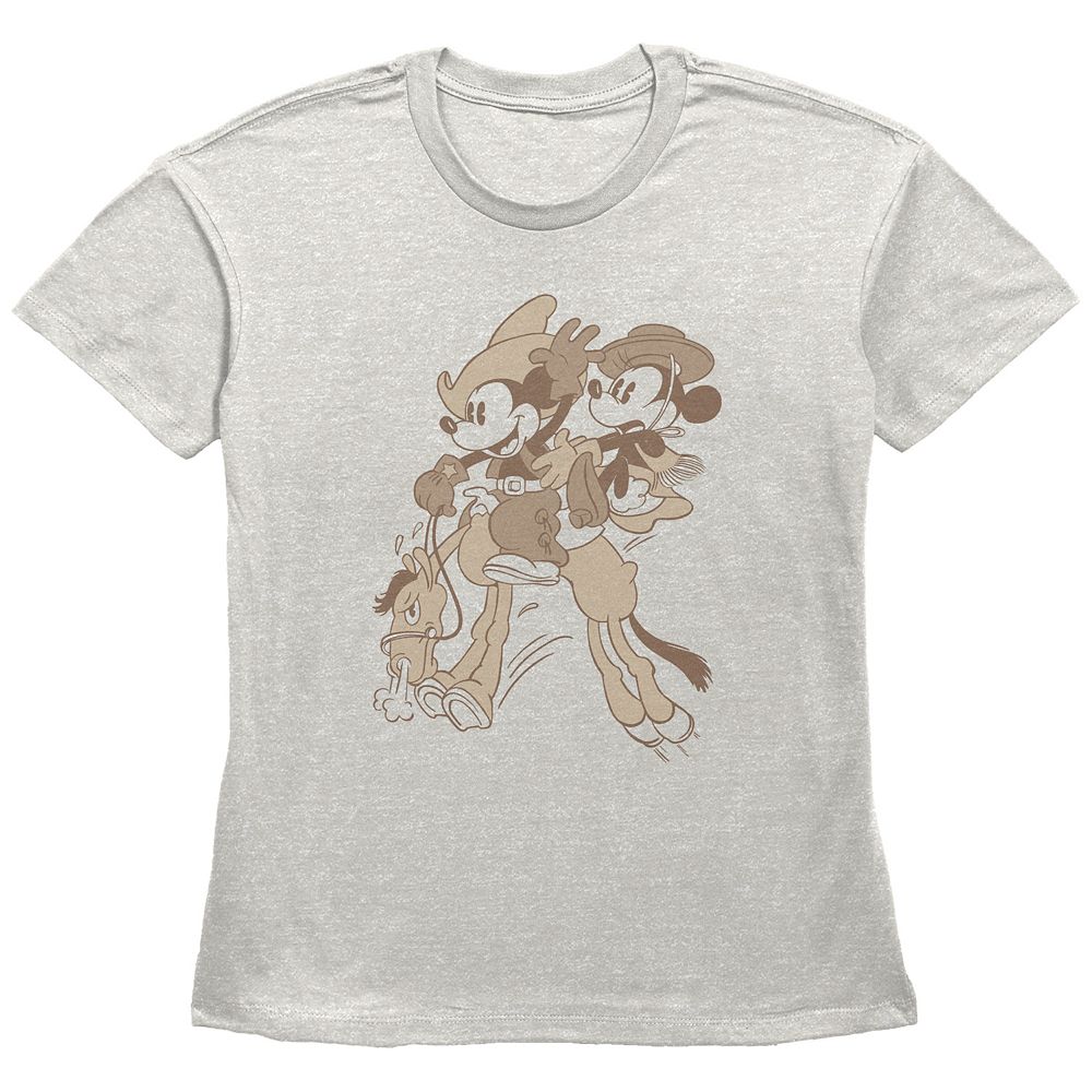 Disney's Mickey Mouse And Minnie Mouse Wild Horse Ride Women's Graphic Tee