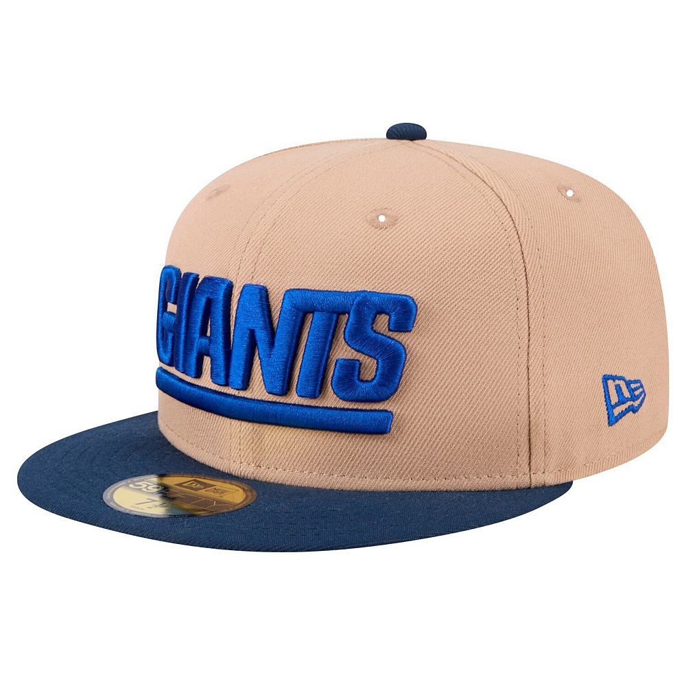 Men's New Era Tan New York Giants Wordmark Logo Main 59FIFTY Fitted Hat