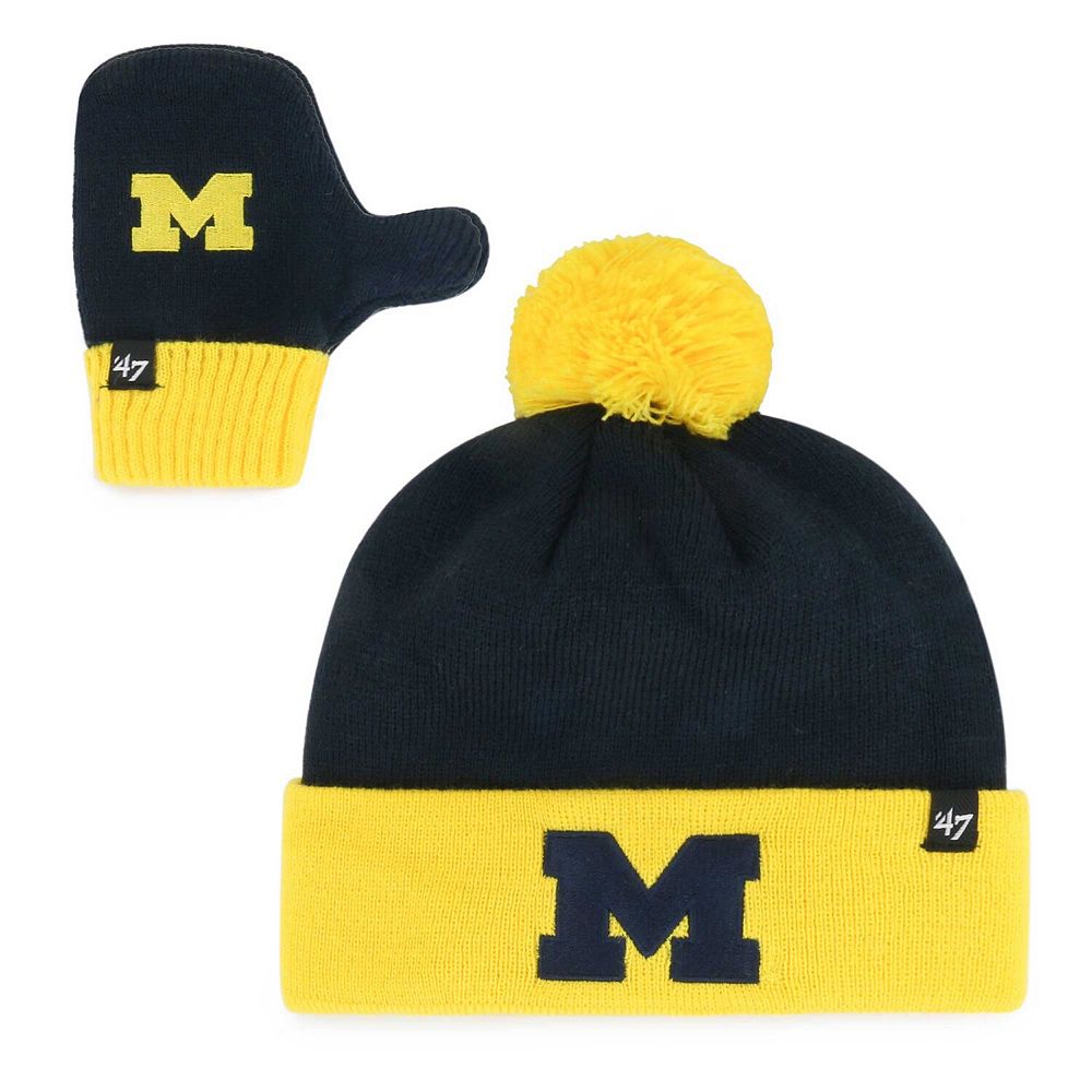 Toddler '47 Michigan Wolverines Two-Piece Bam Bam Cuffed Knit Hat with ...