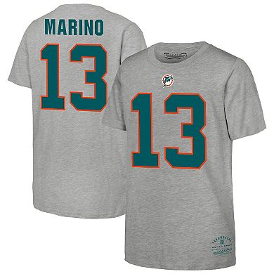 Youth Mitchell & Ness Dan Marino Gray Miami Dolphins Retired Retro ...