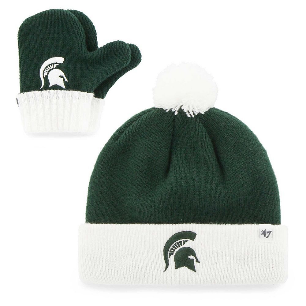 Toddler '47 Michigan State Spartans Two-Piece Bam Bam Cuffed Knit Hat ...