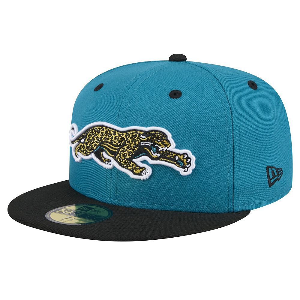 Men's New Era Teal/Black Jacksonville Jaguars Throwback Crawl Flipside ...