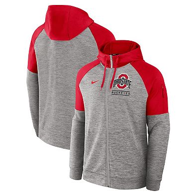 Men's Nike Heather Gray Ohio State Buckeyes Fitness Raglan Performance ...