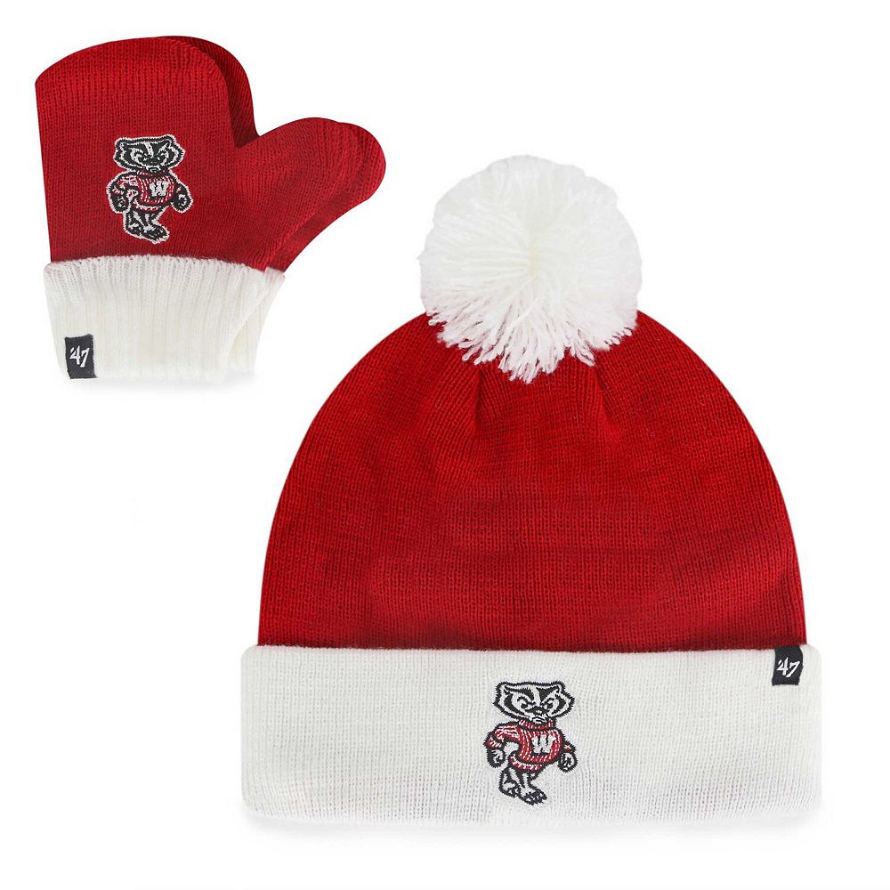 Toddler '47 Red Wisconsin Badgers Bam Bam Cuffed Knit Hat with Pom ...