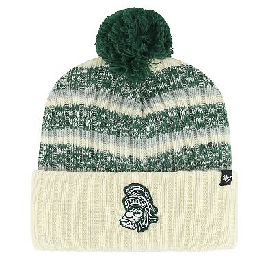 Men's '47 Khaki Michigan State Spartans Tavern Cuffed Knit Hat with Pom