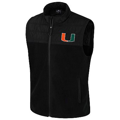 Men's Colosseum Black Miami Hurricanes Block The Sun Full-Zip Vest