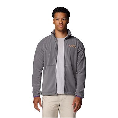 Men's Columbia Gray LSU Tigers Flanker IV Fleece Raglan Full-Zip Jacket