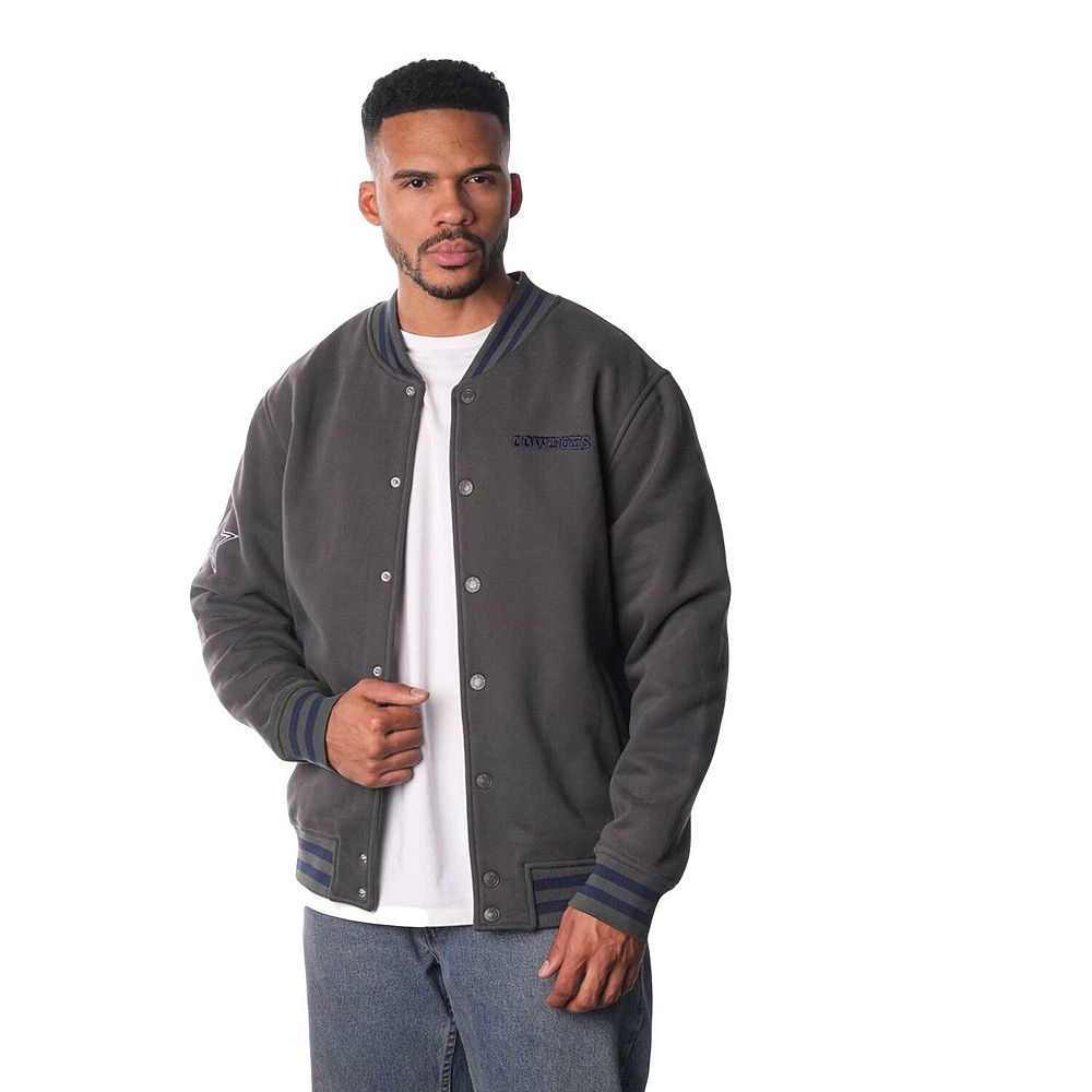 Unisex The Wild Collective Charcoal Dallas Cowboys Fleece Bomber Full ...