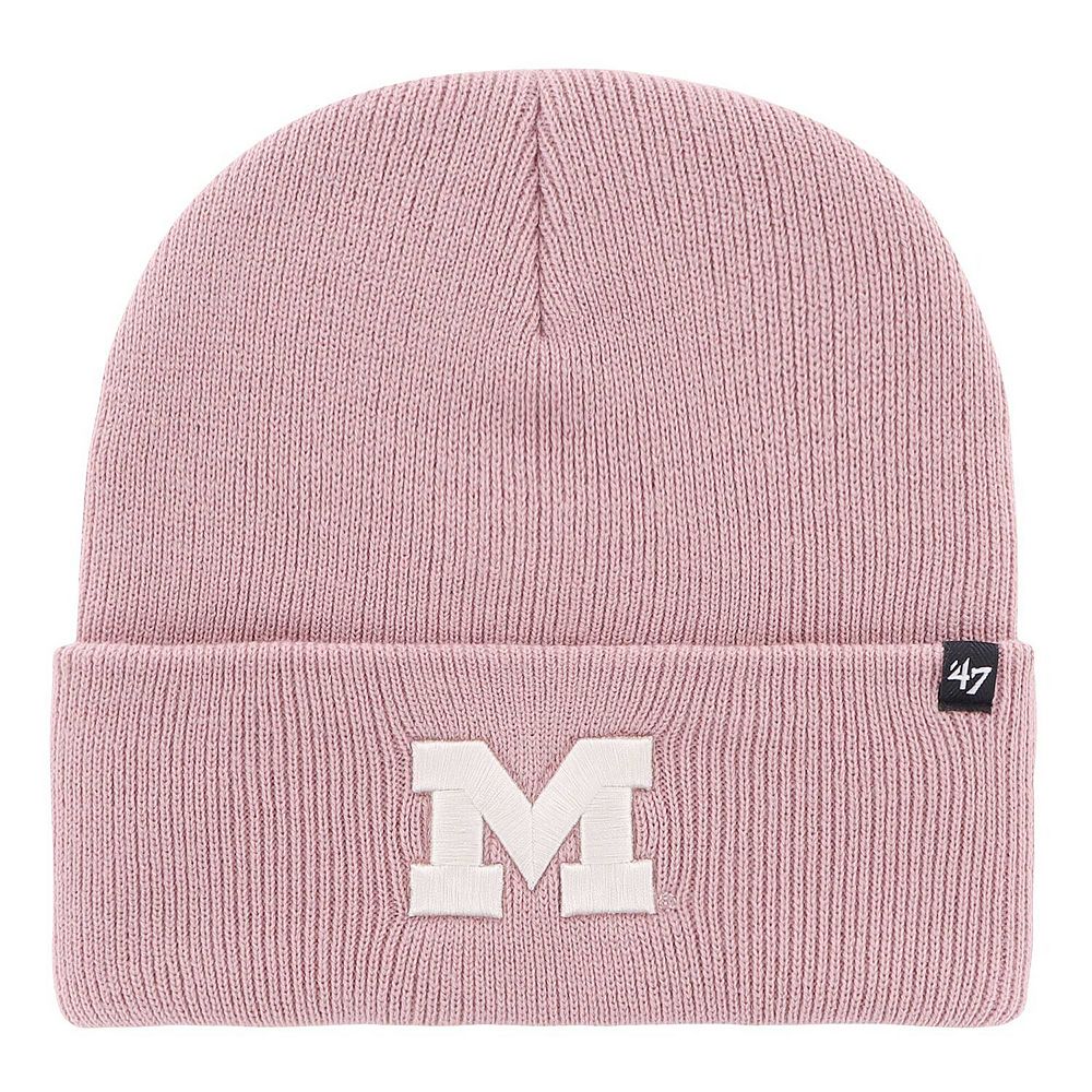 Women's '47 Pink Michigan Wolverines Haymaker Cuffed Knit Hat