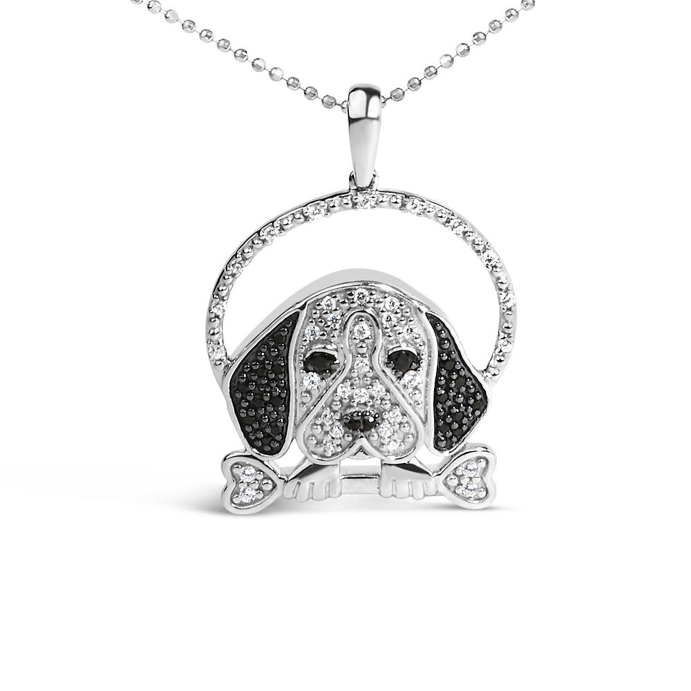 Haus of Brilliance Sterling Silver 1/4 Carat T.W. White & Black Diamond ...