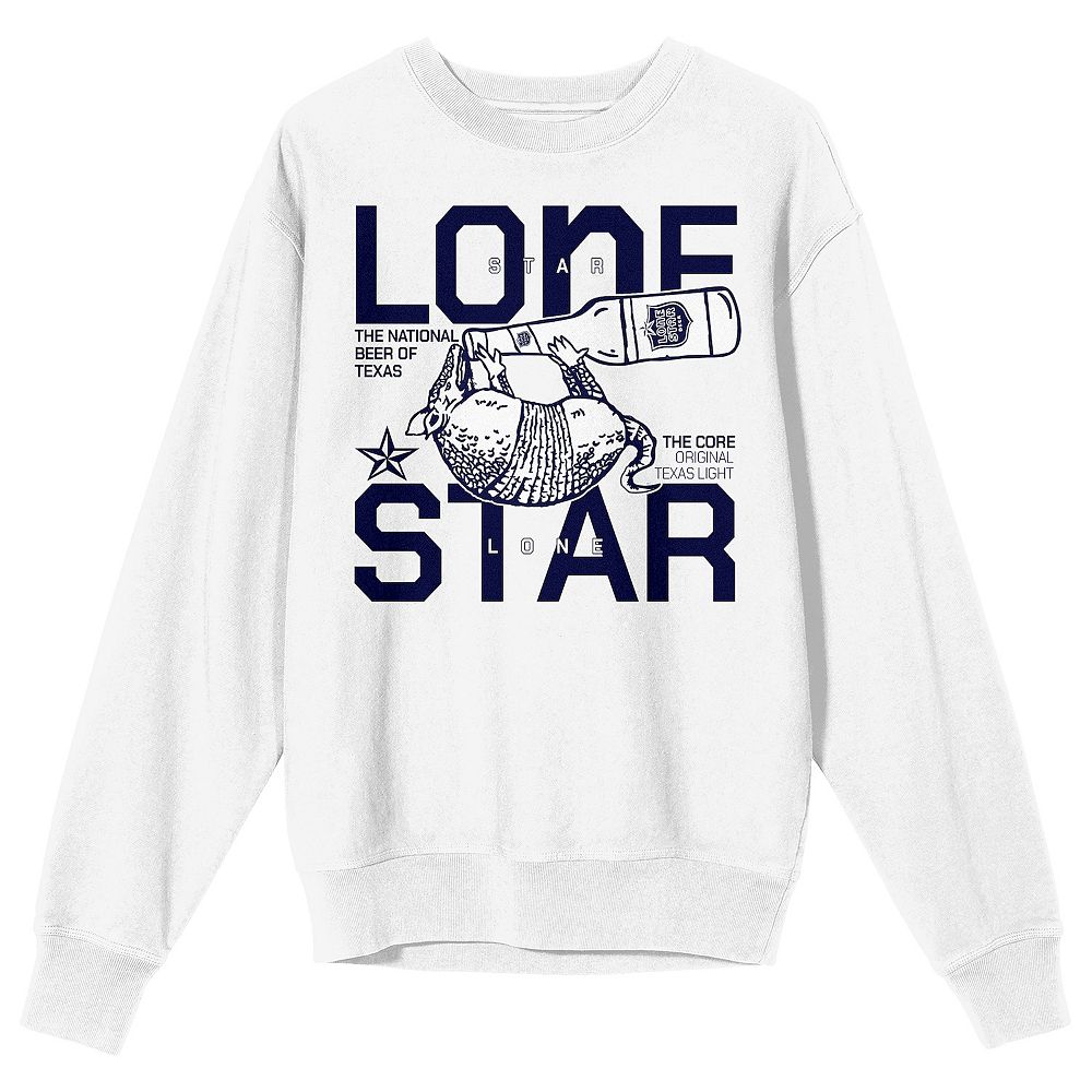 Men's Lone Star Beer Armadillo Drinking Long Sleeve Graphic Tee
